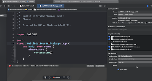 Setting up a multi-platform SwiftUI project Setting up a multi-platform SwiftUI project
